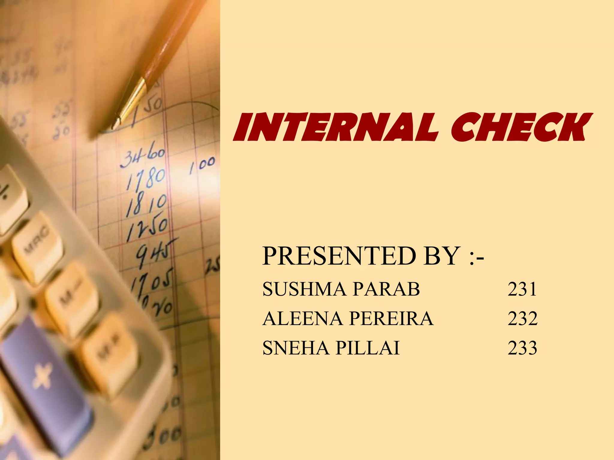 Internal check | PPTX