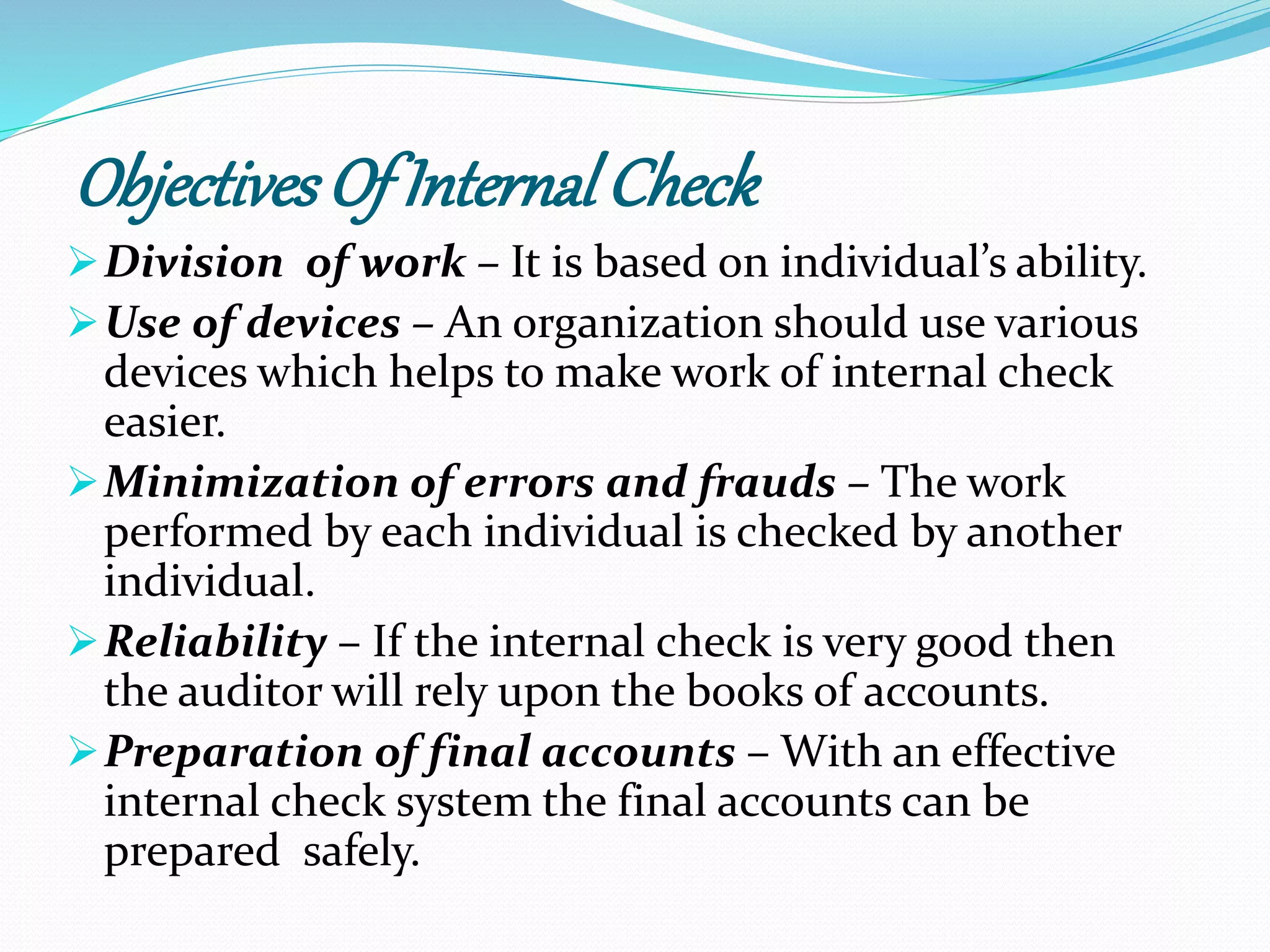 Internal check audit (ppt) | PPTX