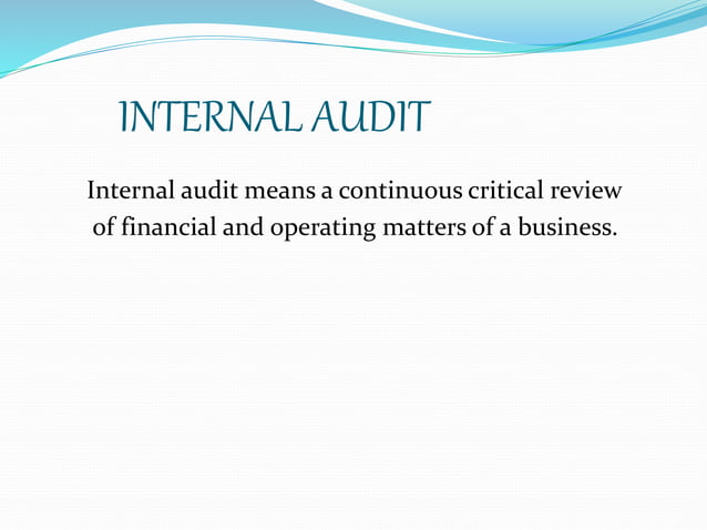 Internal check audit (ppt) | PPTX