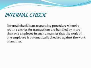 Internal check audit (ppt) | PPTX