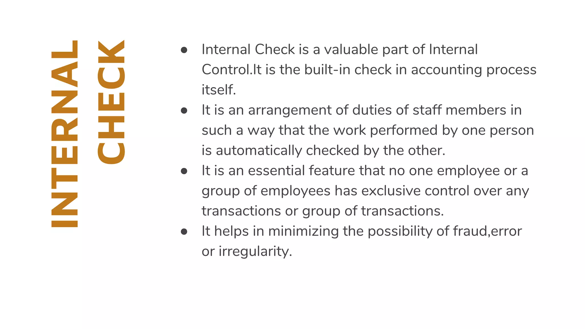 Internal check internal audit internal control | PPTX