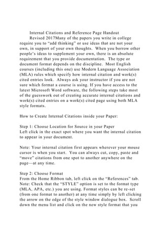 Internal Citations and Reference Page HandoutRevised 2017Many of.docx