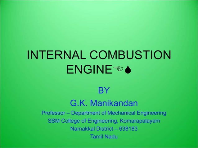 Internal combustion engines | PPT