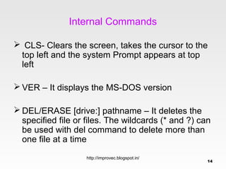 Internal commands.29to30 | PPT