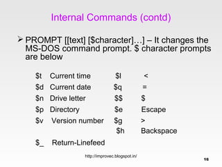 Internal commands.29to30 | PPT