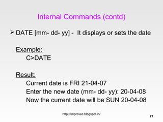 Internal commands.29to30 | PPT