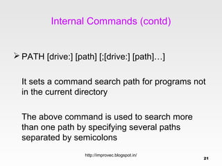Internal commands.29to30 | PPT