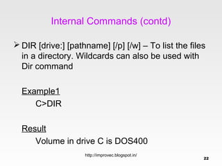 Internal commands.29to30 | PPT