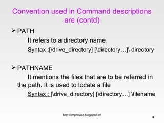 Internal commands.29to30 | PPT