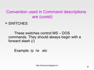 Internal commands.29to30 | PPT