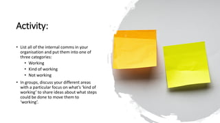 Internal comms - building guiding principles and choosing the right ...