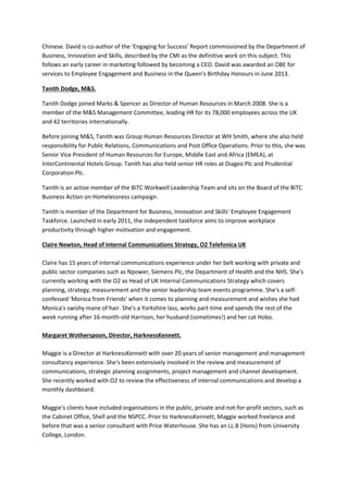 Internal Communications Conference 2013 - Speaker Biographies | PDF