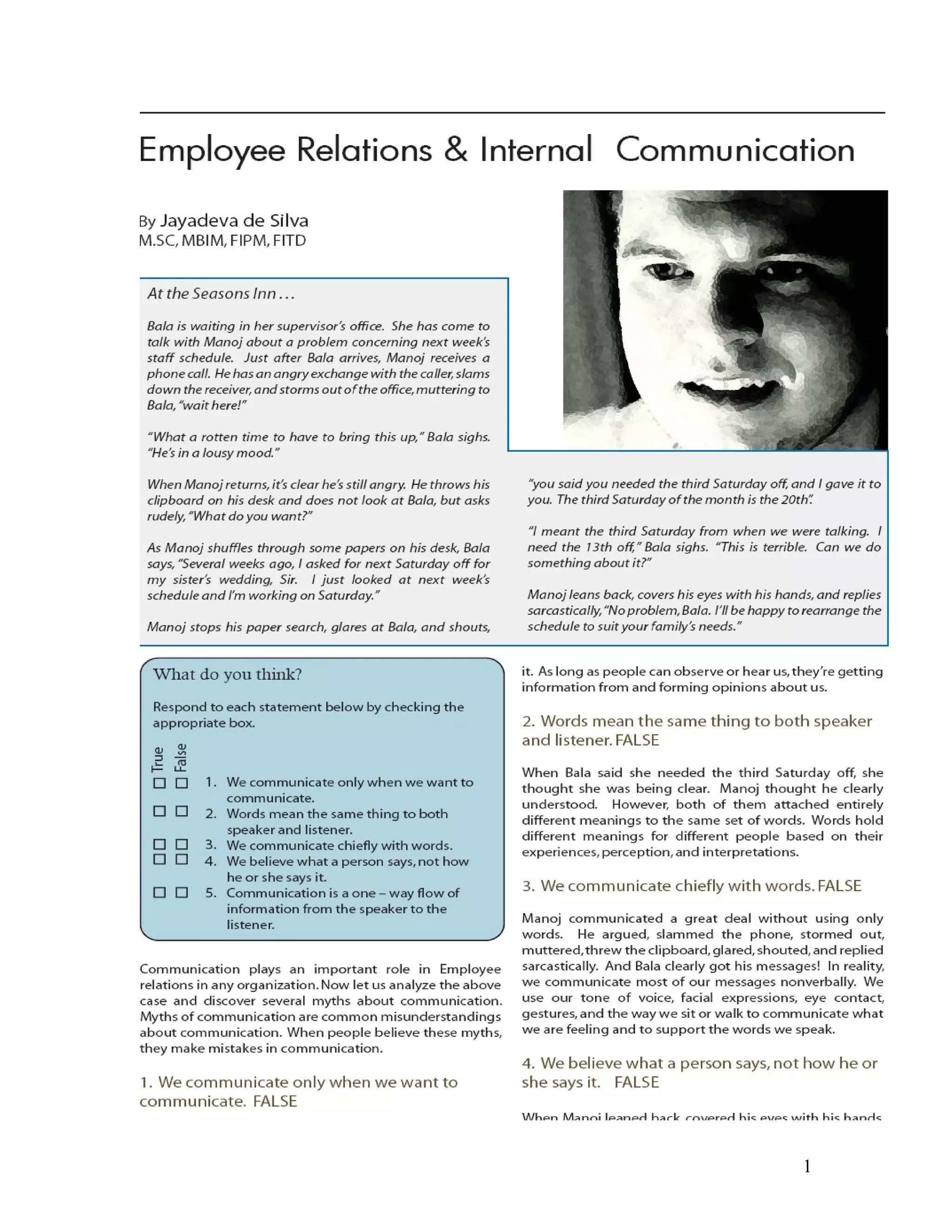 Employee relations & Internal communication | DOC