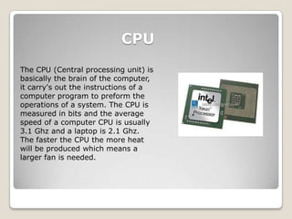 Internal computer components benn kelly | PPTX | Computer Peripherals | Computing