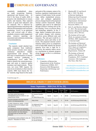 Internal controls maturity and SME corporate governanance | PDF ...