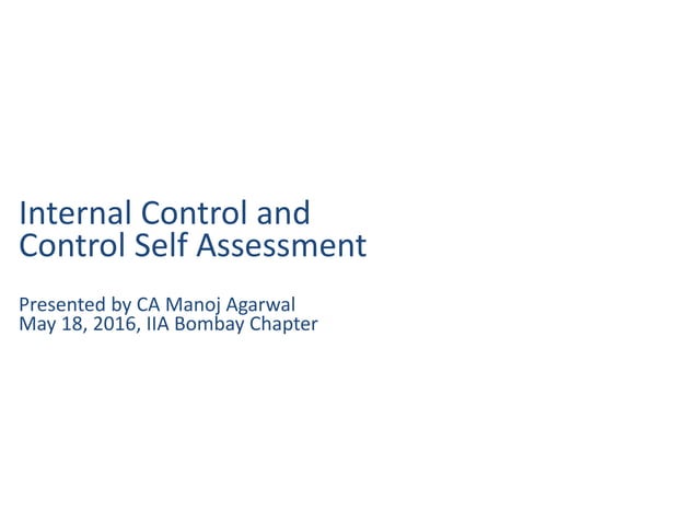 Internal control and Control Self Assessment | PDF | Executive ...