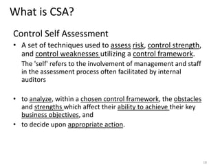 Internal control and Control Self Assessment | PDF