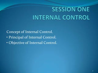 Internal control and internal audit presentation for bank | PPTX