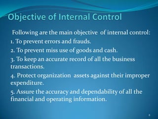 Internal control and internal audit presentation for bank | PPTX