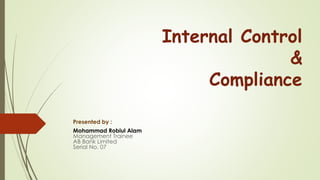 Internal control & compliance of bank | PPTX