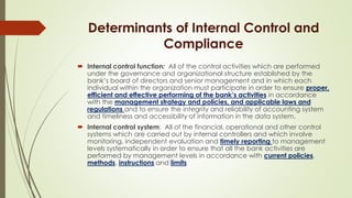 Internal control & compliance of bank | PPTX