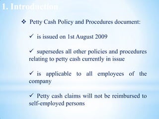 Internal control for petty cash(new) | PPTX