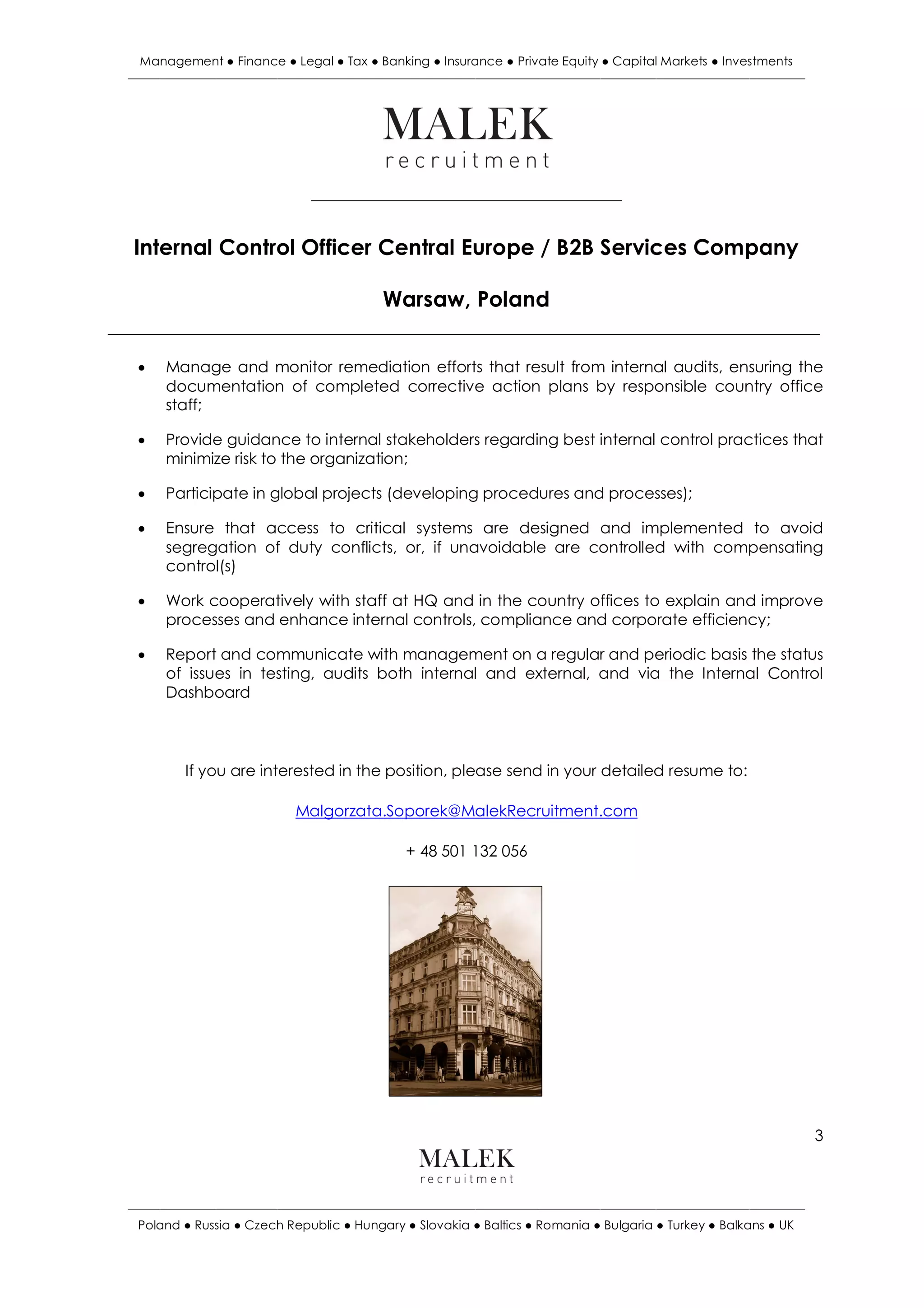 Position: Internal Control Officer Central Europe - B2B Services ...