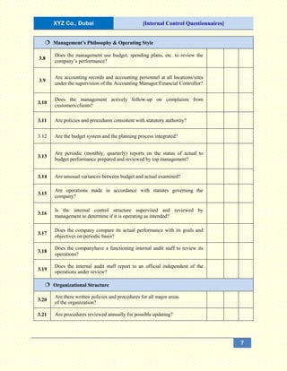 Internal Control Questionnaires (ICQs) | DOCX