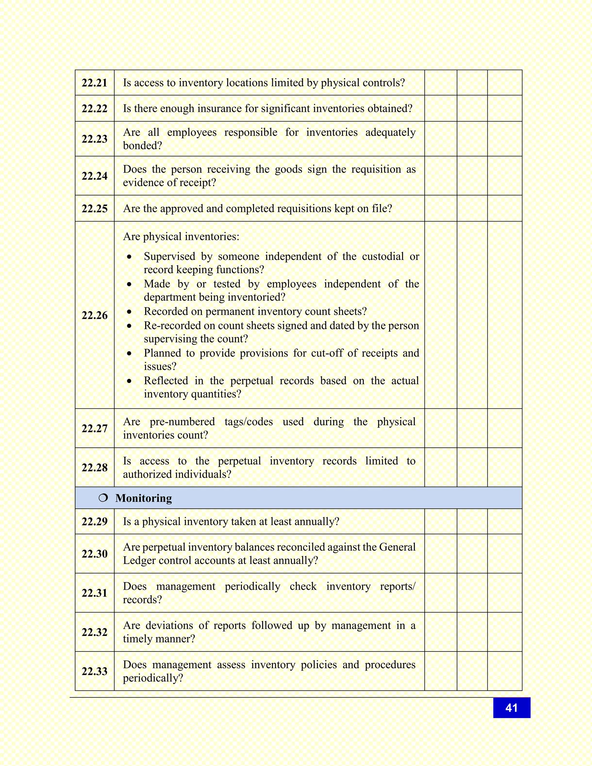 Internal Control Questionnaires | PDF