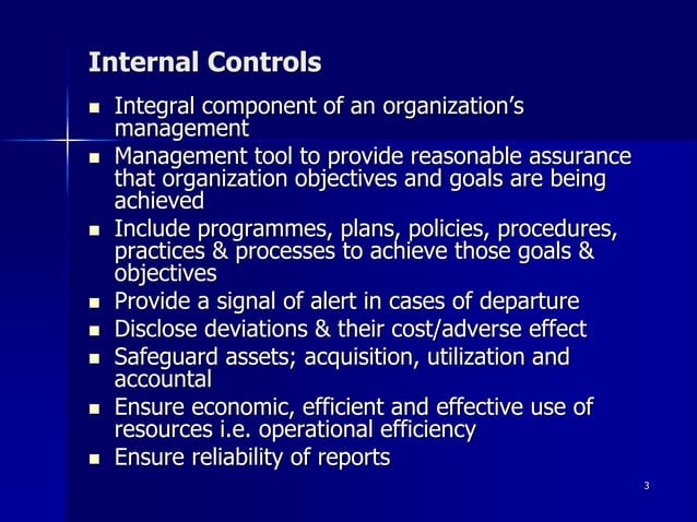 INTERNAL CONTROLS & INTERNAL AUDIT.ppt | Business | Business and Finance