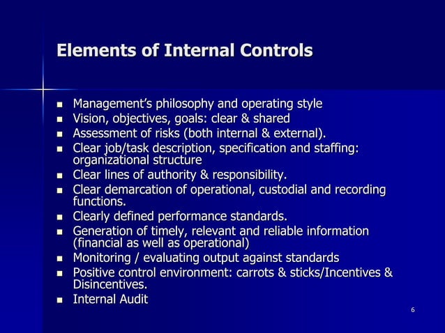 INTERNAL CONTROLS & INTERNAL AUDIT.ppt | Business | Business and Finance