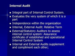 INTERNAL CONTROLS & INTERNAL AUDIT.ppt
