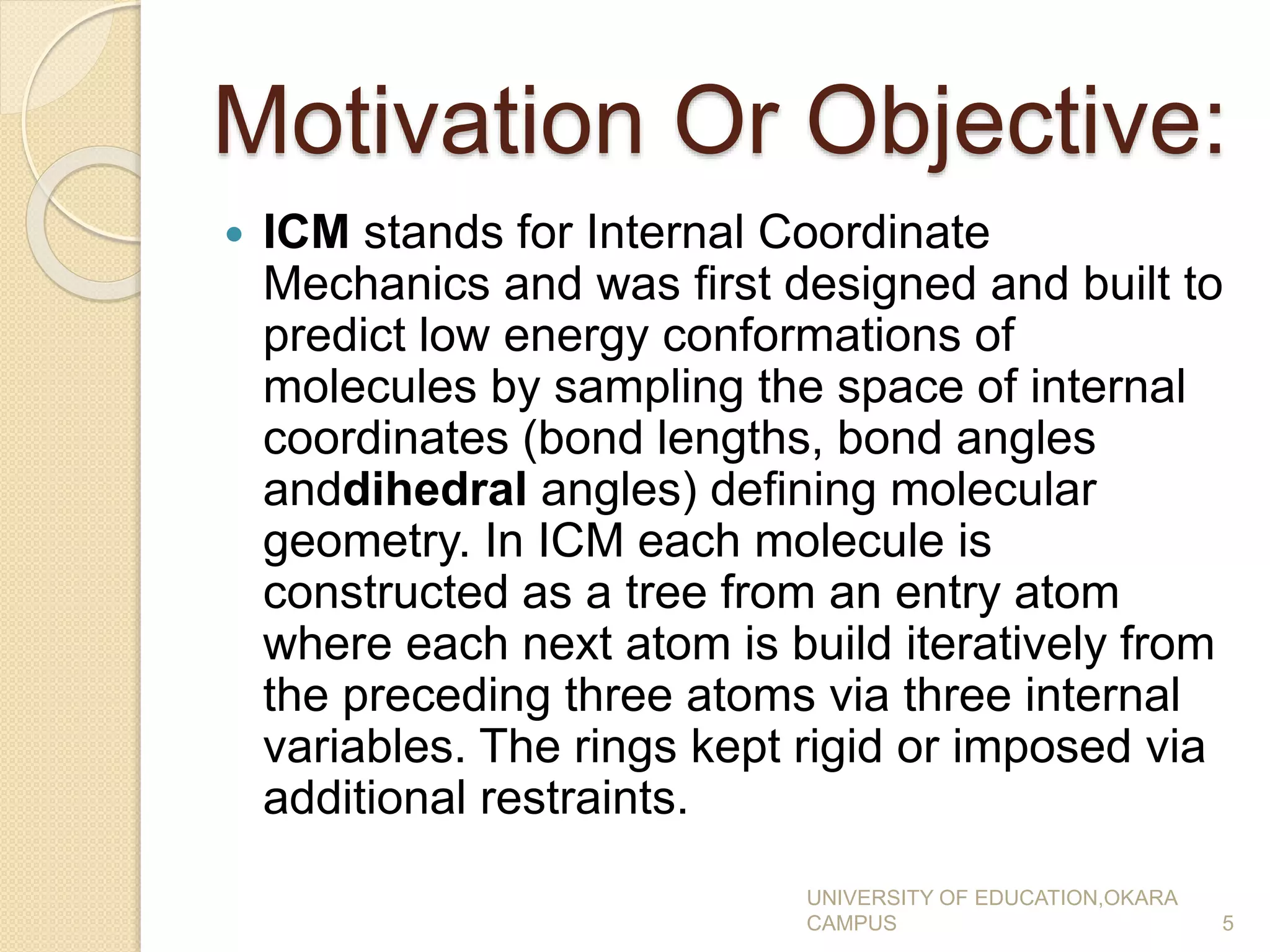Internal coordinate mechanics | PPT