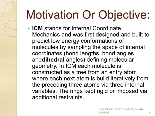Internal coordinate mechanics | PPT
