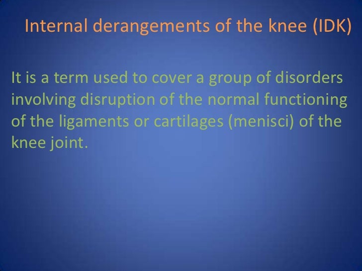 derangement knee ppt