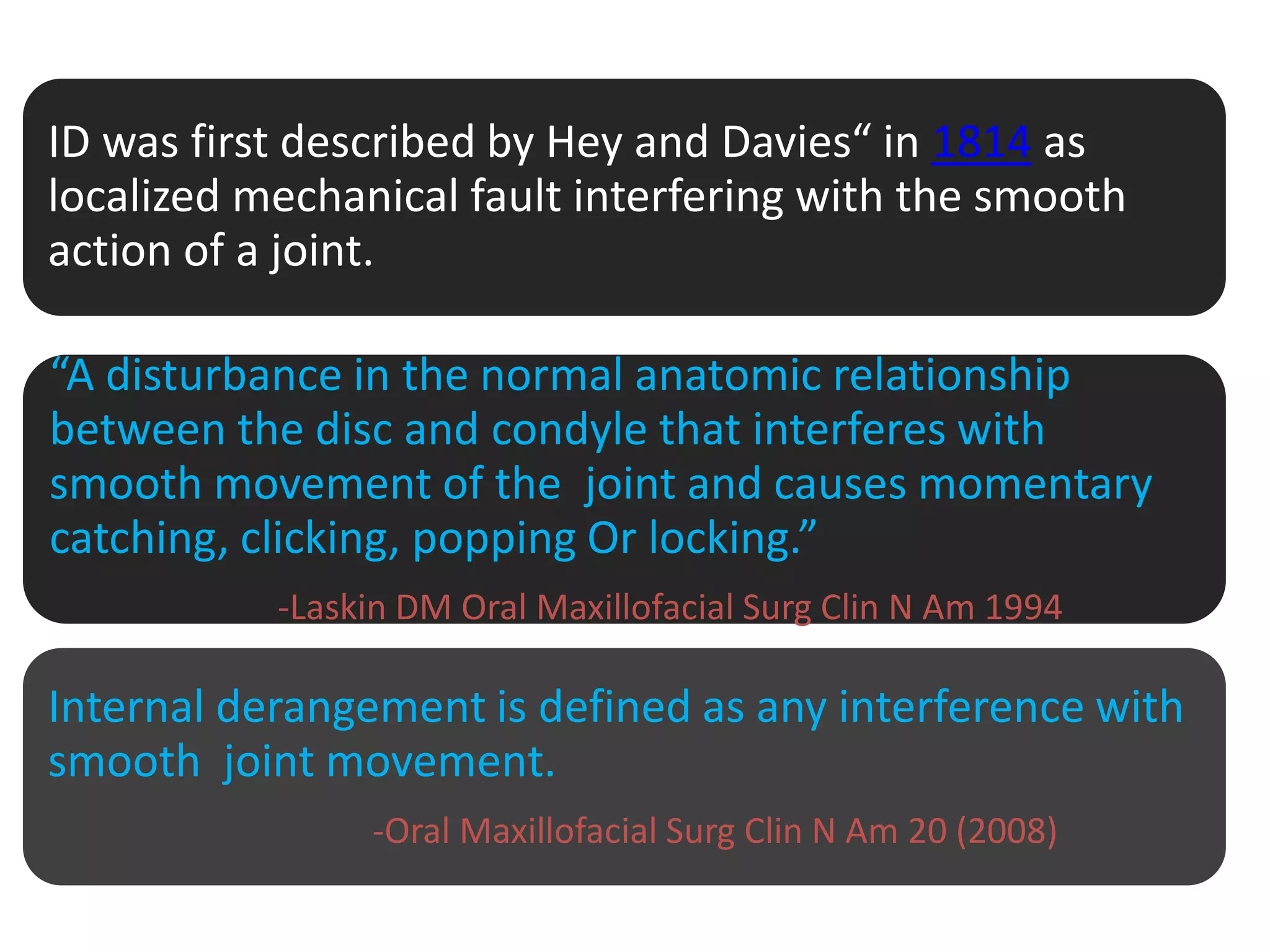 Internal derangement of tmj | PDF