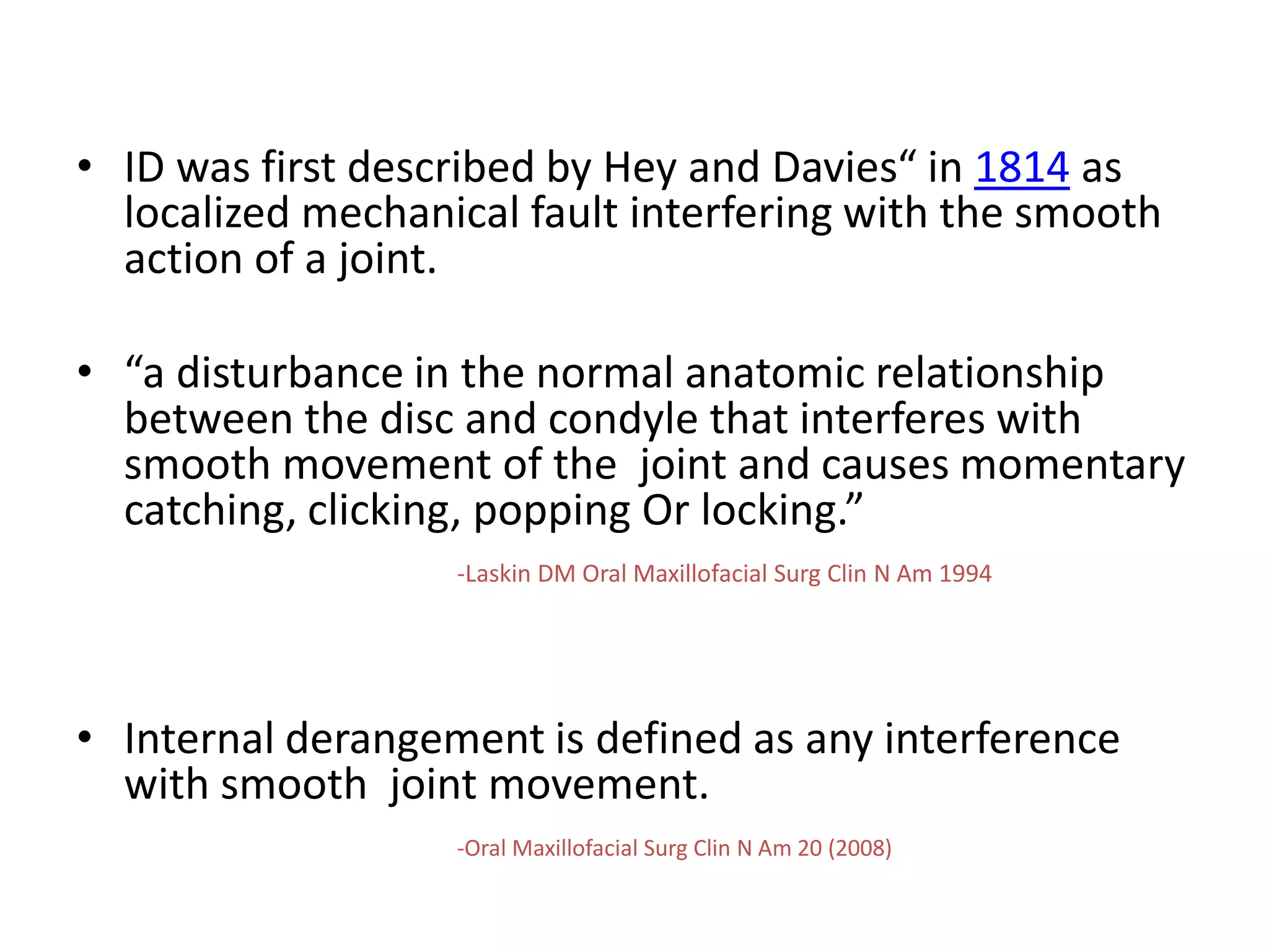 Internal derangement of tmj | PDF