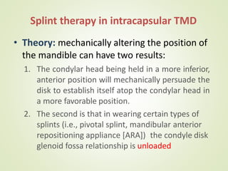 Internal derangement of TMJ | PPTX