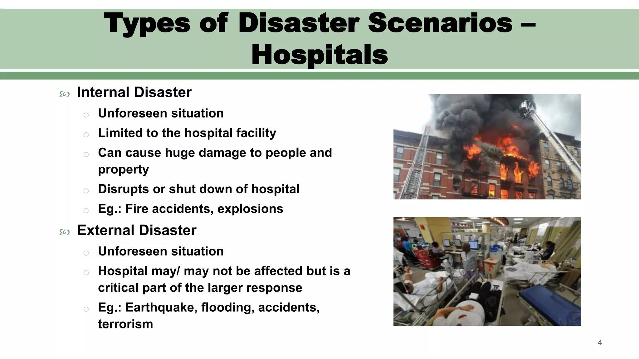 Internal Disaster Preparedness and Management in Hospitals | PPTX