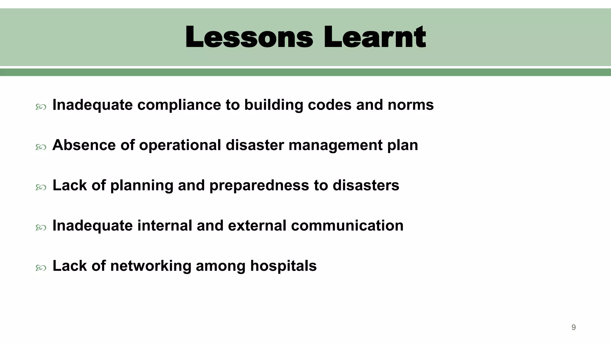 Internal Disaster Preparedness and Management in Hospitals | PPTX