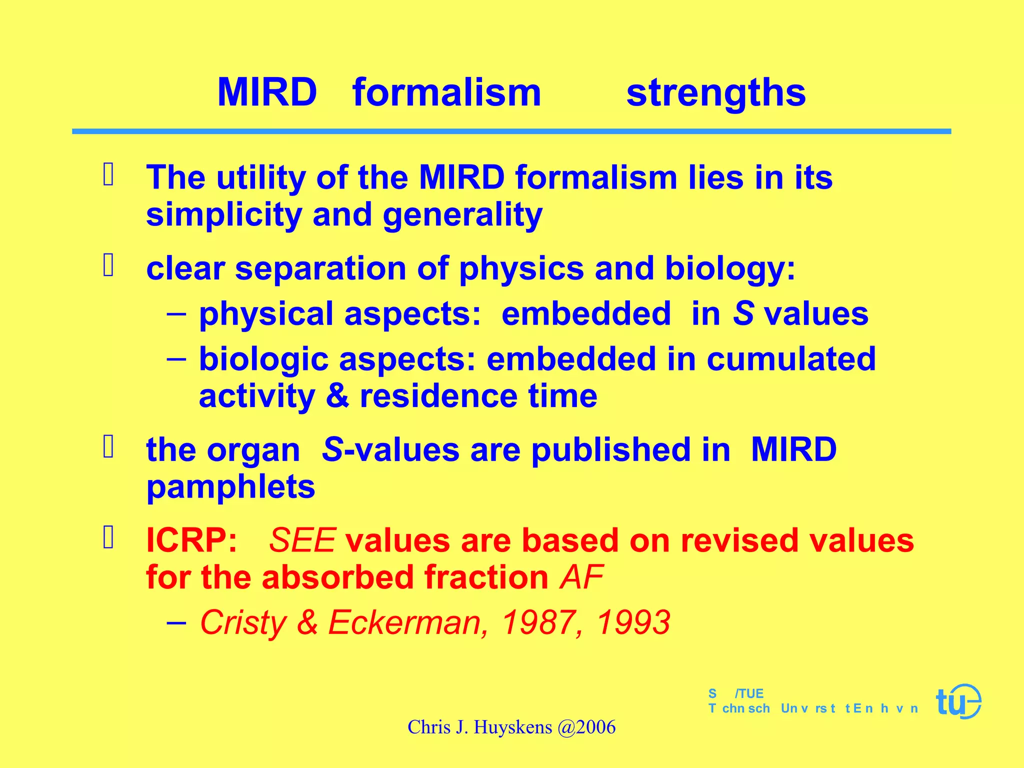 Internal dosimetry:Concepts and MIRD formalism | PPT