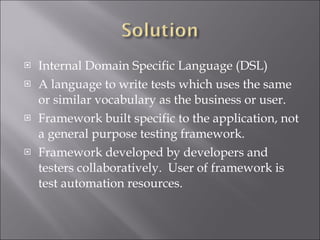 Internal DSLs For Automated Functional Testing | PPT