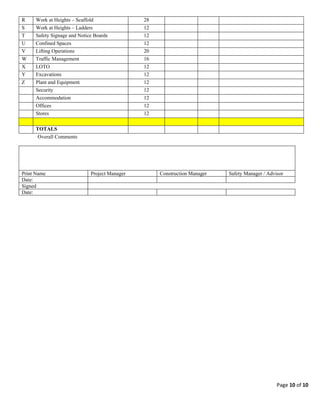 Internal EHS Audit check sheet | PDF