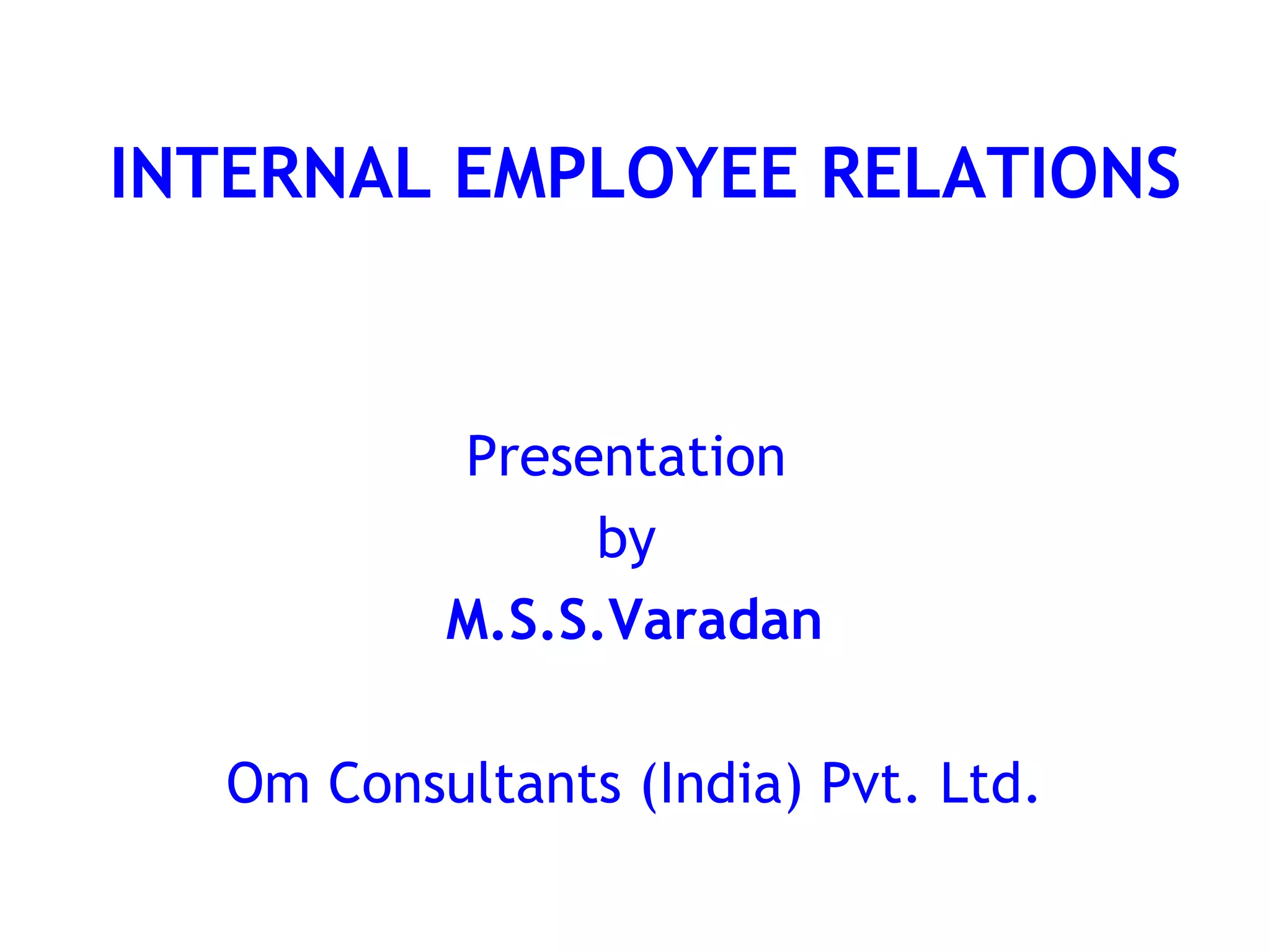 Internal employee relations | PPT | Human Resources | Business