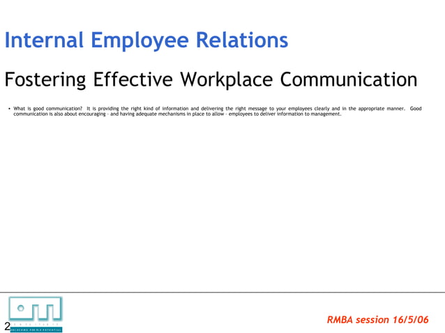 Internal employee relations | PPT | Human Resources | Business
