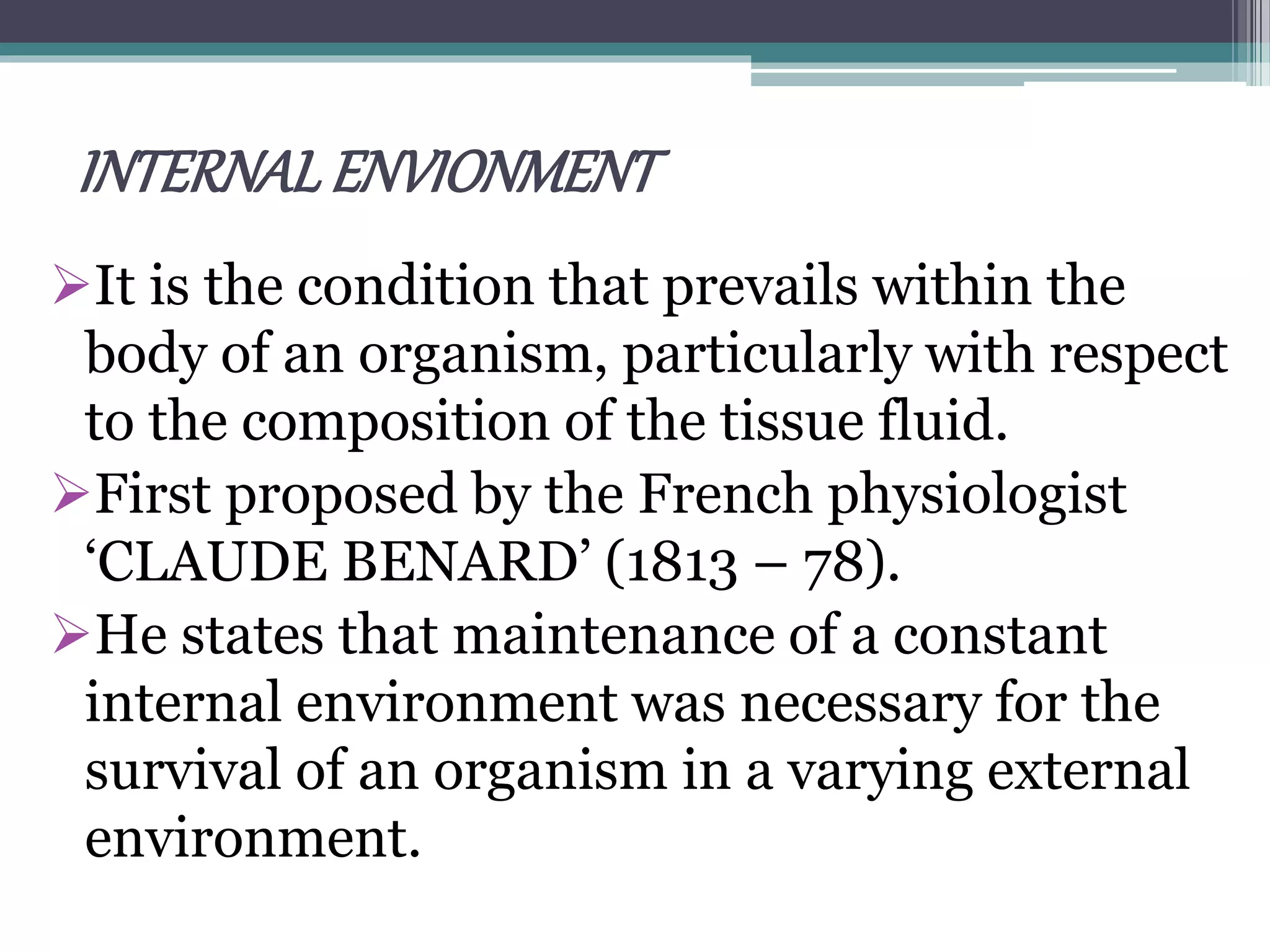 Internal environment and homeostasis | PPTX