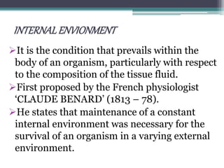 Internal environment and homeostasis | PPTX
