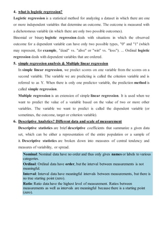 Exam Short Preparation on Data Analytics | PDF