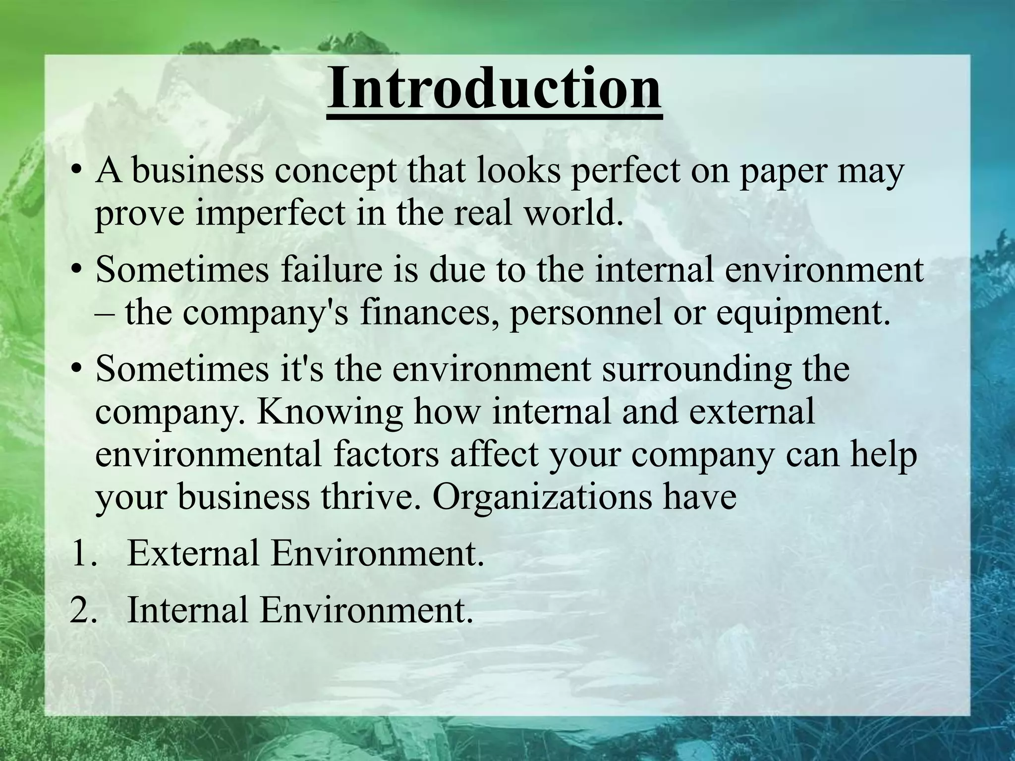 Internal&external environment of organization | PPTX