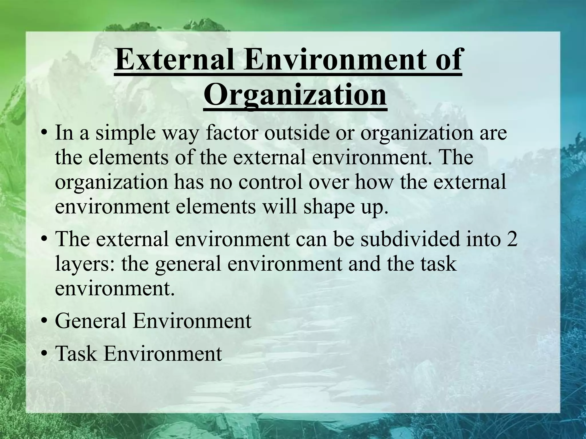 Internal&external environment of organization | PPTX